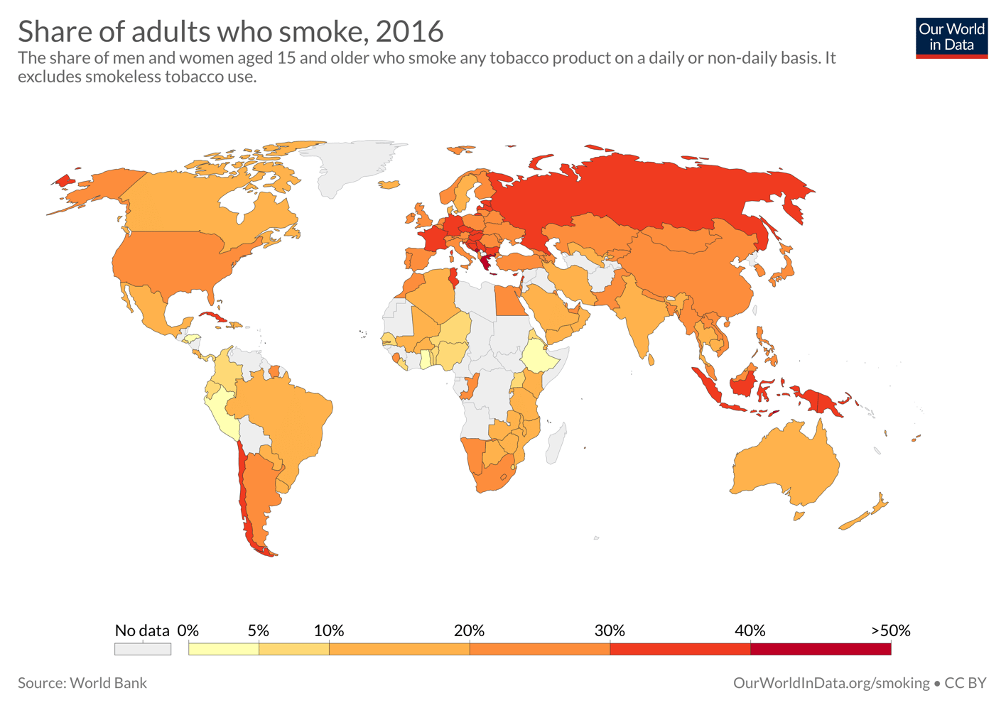 In which countries do people smoke the most? - Our World in Data