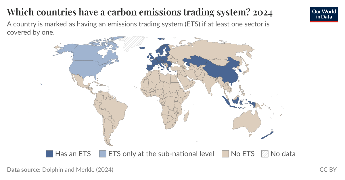 Which countries have a carbon emissions trading system? - Our World in Data