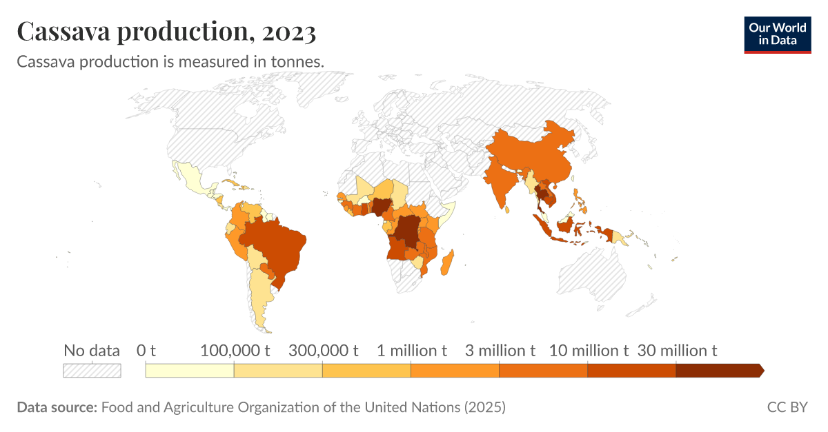 Cassava production - Our World in Data