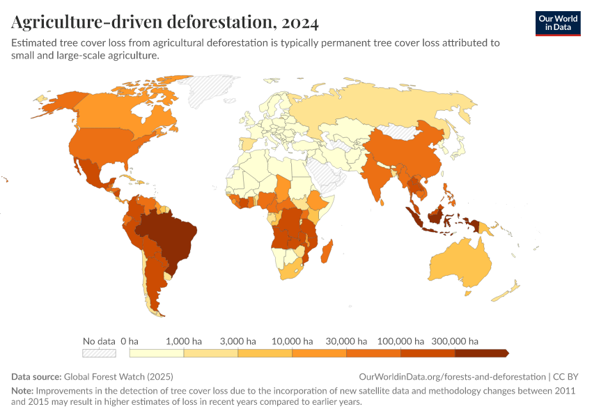 Commodity-driven deforestation - Our World in Data