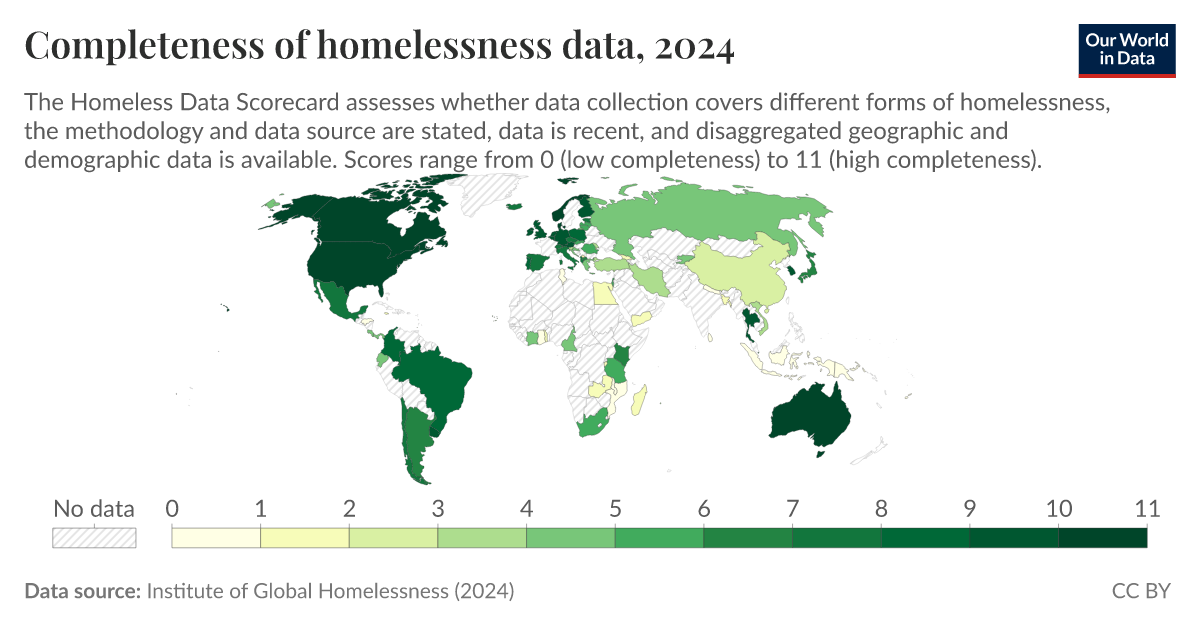 Completeness of homelessness data - Our World in Data