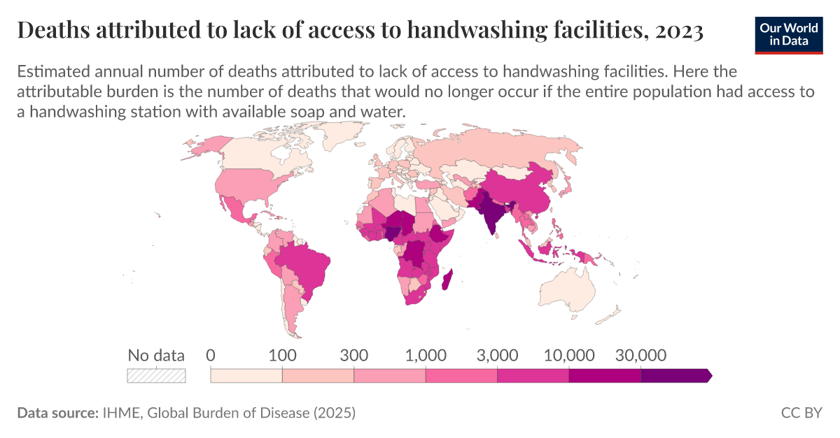 Deaths attributed to lack of access to handwashing facilities - Our ...