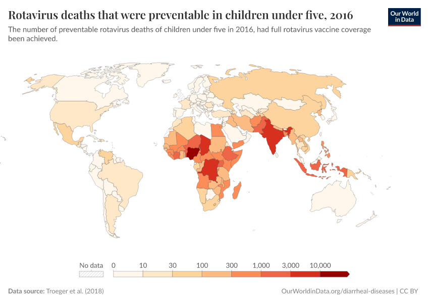 Preventable child deaths from rotavirus vaccination - Our World in Data