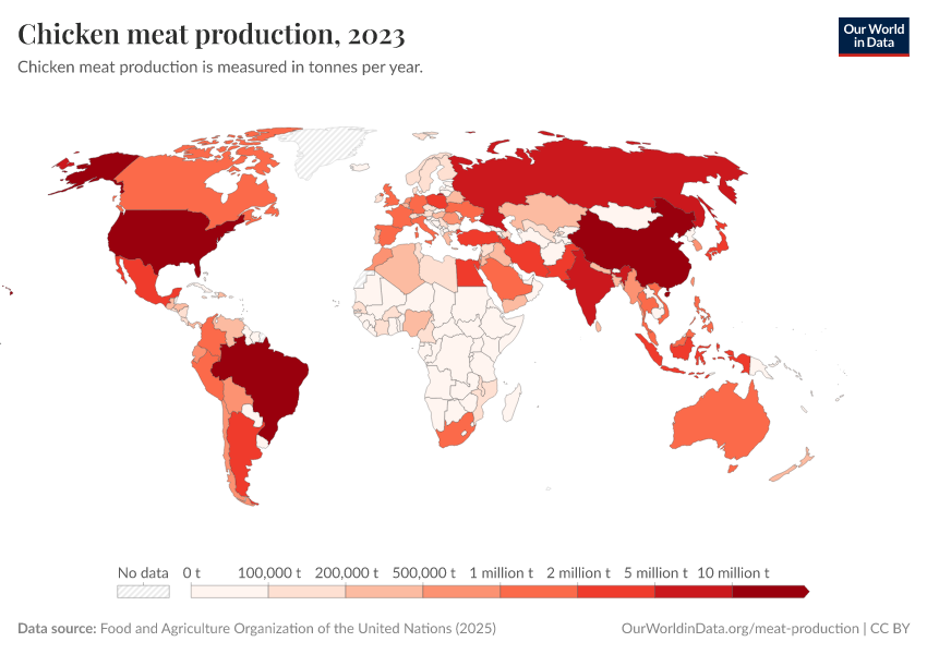 Chicken meat production - Our World in Data