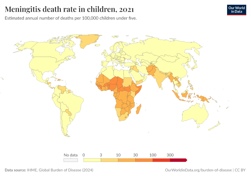 Meningitis death rates in children under 5 - Our World in Data
