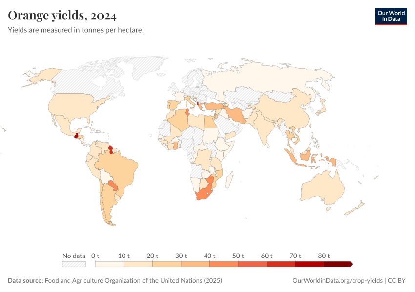 Orange yields - Our World in Data