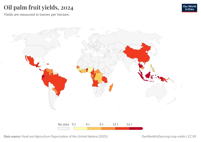 Palm oil yields - Our World in Data
