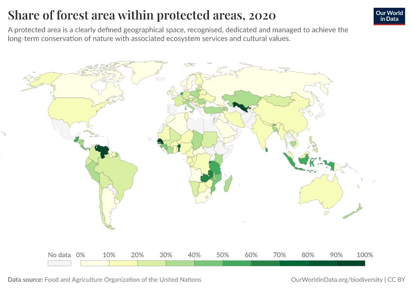 Proportion of forest area within legally established protected areas ...