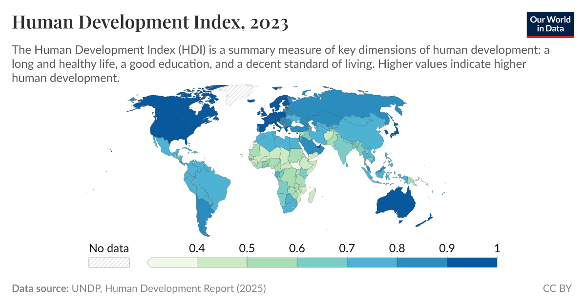World Map According To Hdi Quality Of Life Land Of Maps