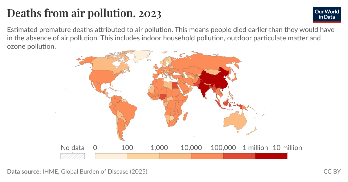 Deaths from air pollution - Our World in Data