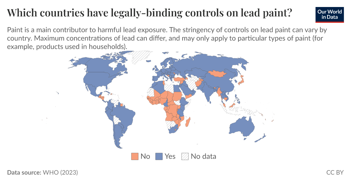 Which countries have legally-binding controls on lead paint? - Our ...