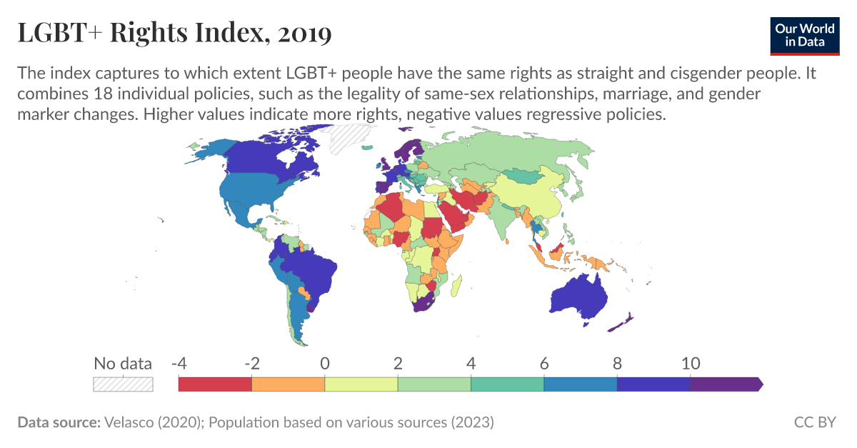 LGBT+ rights index - Our World in Data