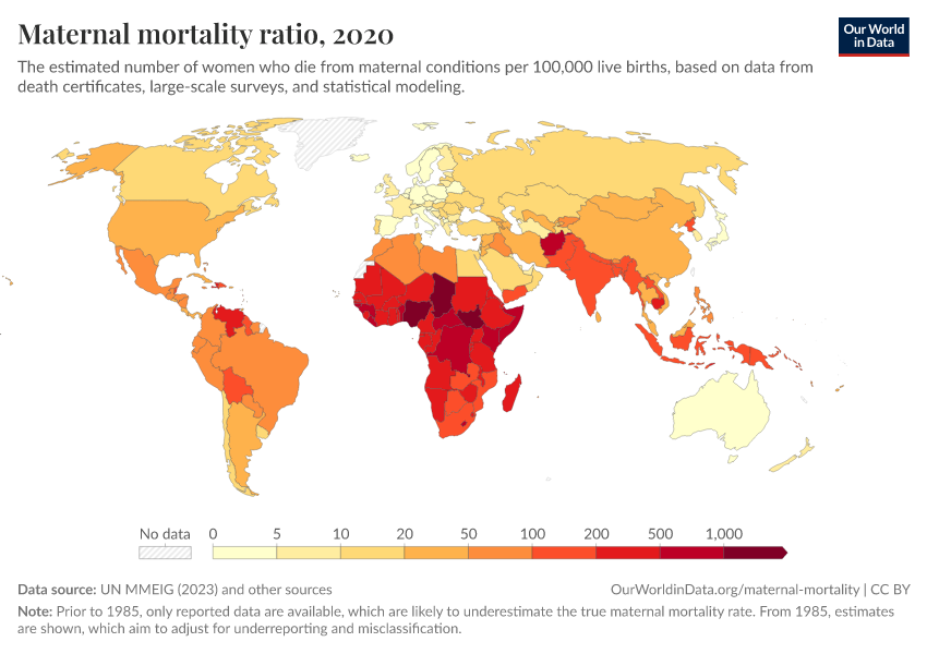 Maternal mortality ratio - Our World in Data