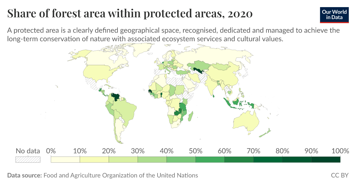 Share of forest area within protected areas - Our World in Data