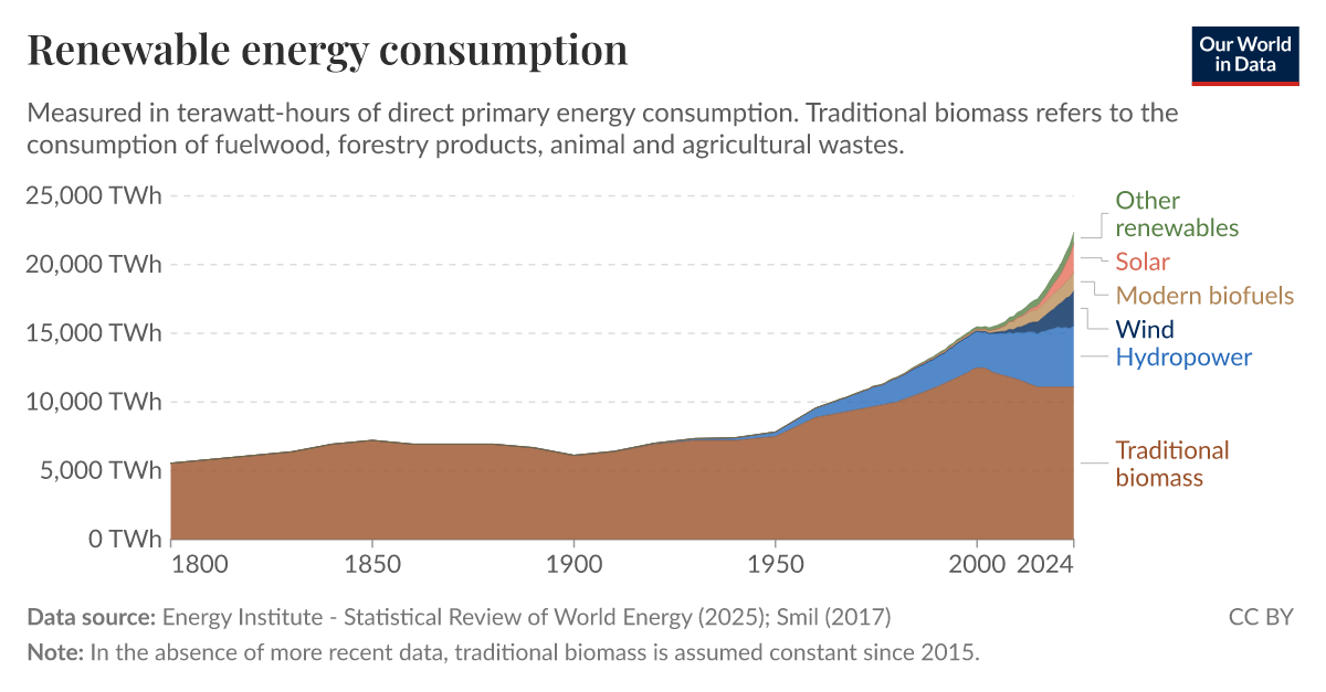 Renewable energy consumption - Our World in Data