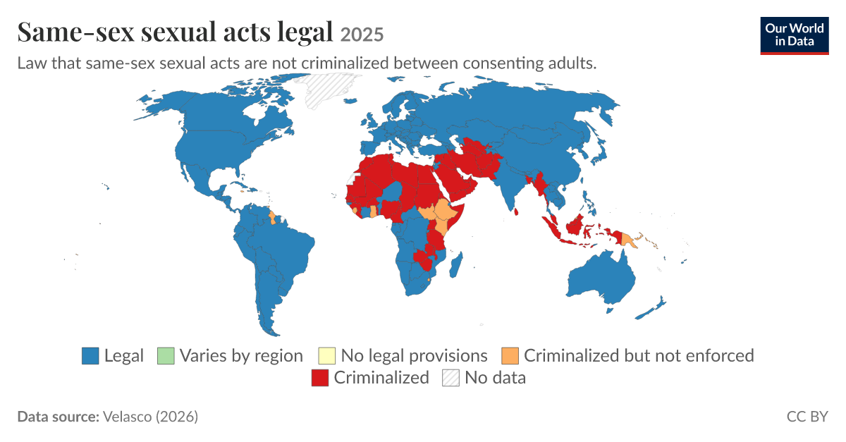 Same Sex Sexual Acts Legal Our World In Data 5214