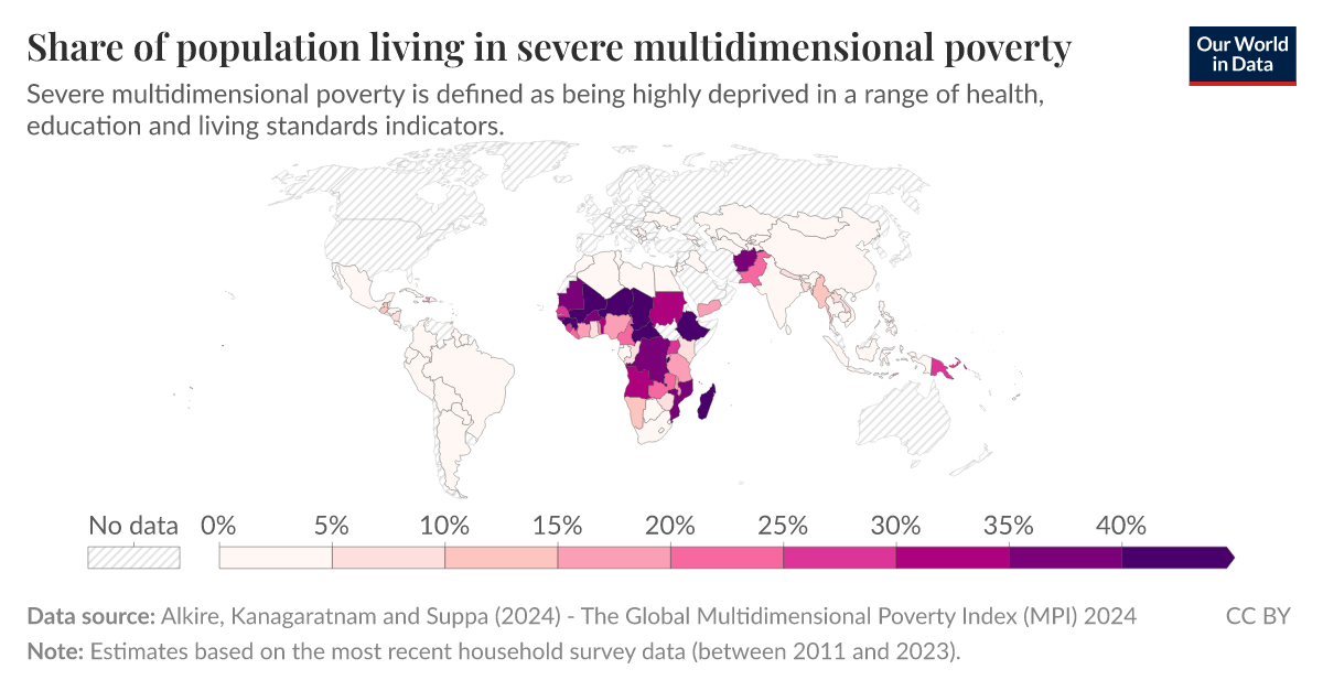 Share of population living in severe multidimensional poverty - Our ...