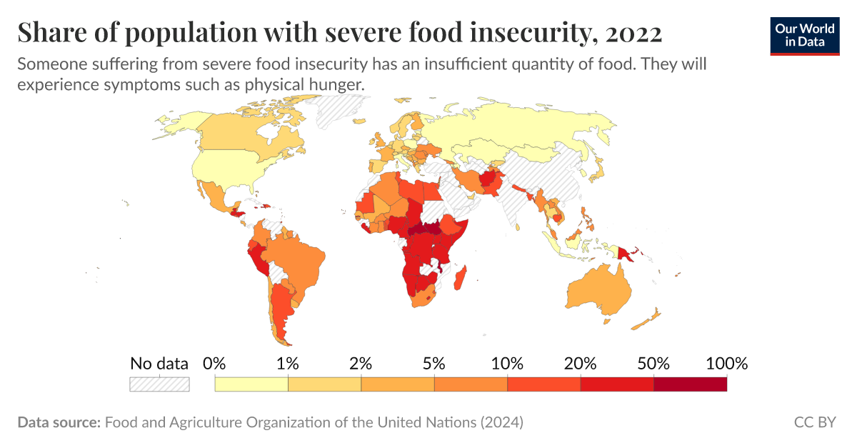 Share of population with severe food insecurity - Our World in Data