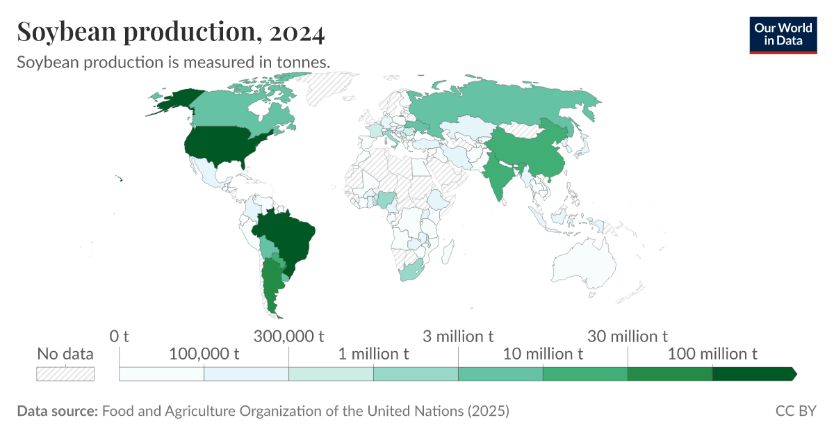 Soybean production - Our World in Data
