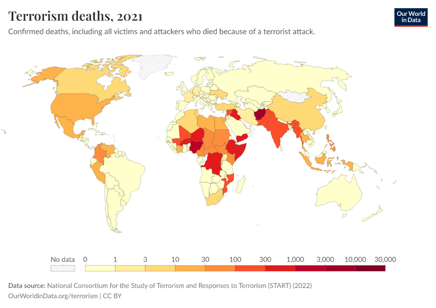 Terrorism deaths - Our World in Data