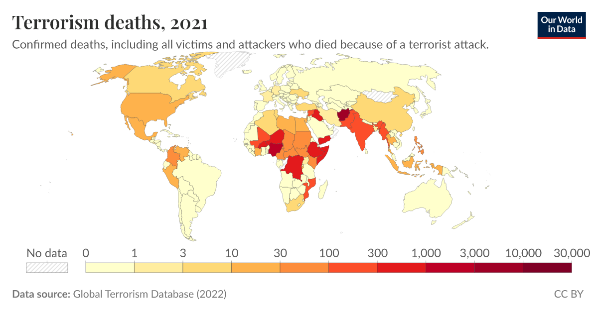 Terrorism deaths - Our World in Data