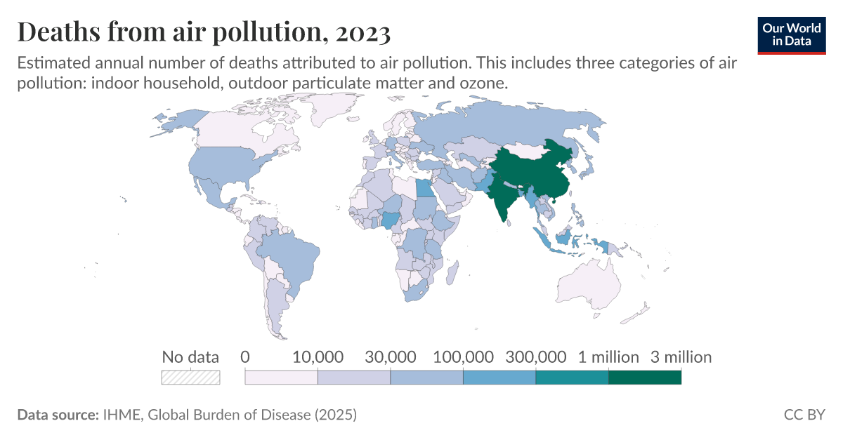 Deaths from air pollution - Our World in Data