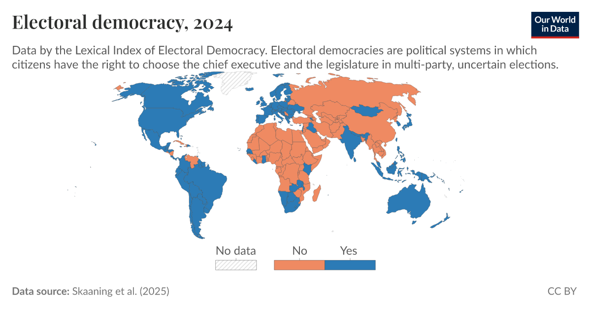 Electoral democracy - Our World in Data