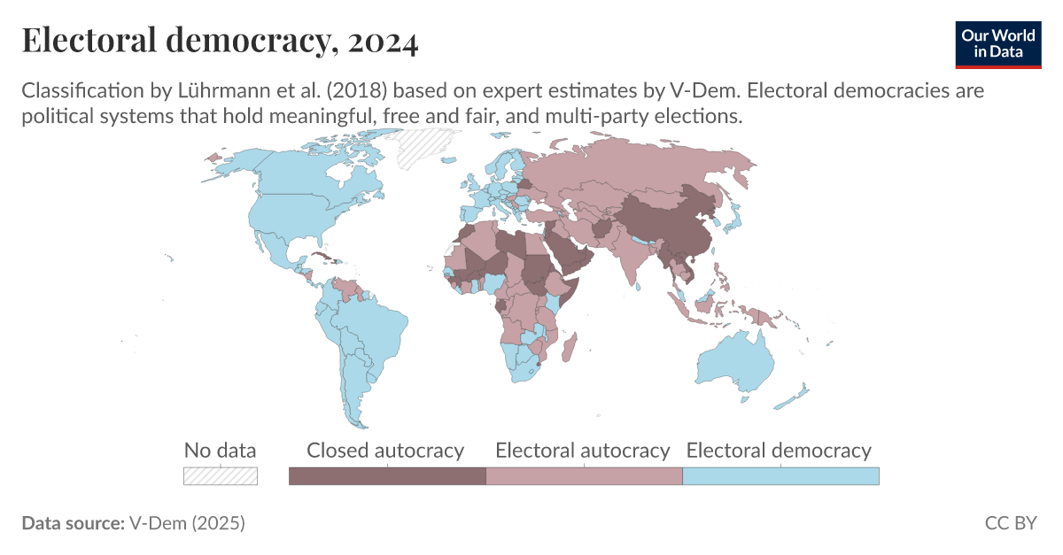Electoral democracy - Our World in Data
