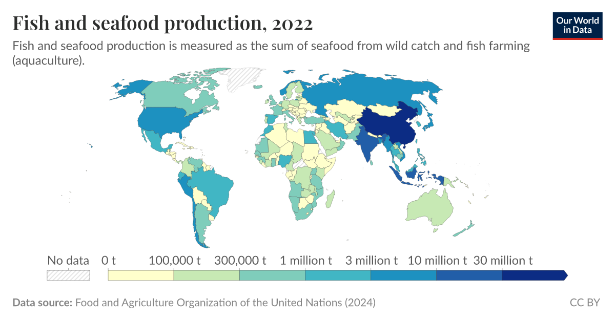 Fish and seafood production - Our World in Data