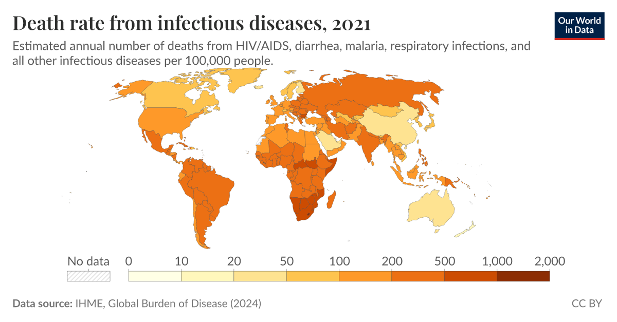 Death rate from infectious diseases - Our World in Data