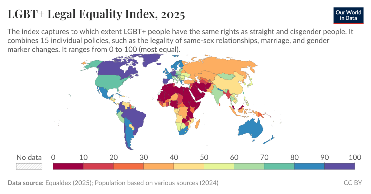 LGBT+ legal equality index - Our World in Data