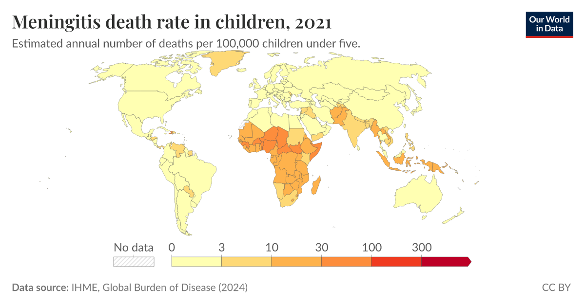 Meningitis death rate in children - Our World in Data