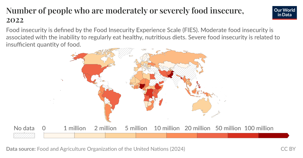Number of people who are moderately or severely food insecure - Our ...