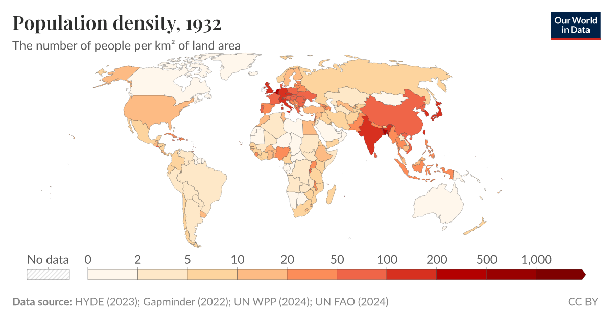 Population density - Our World in Data