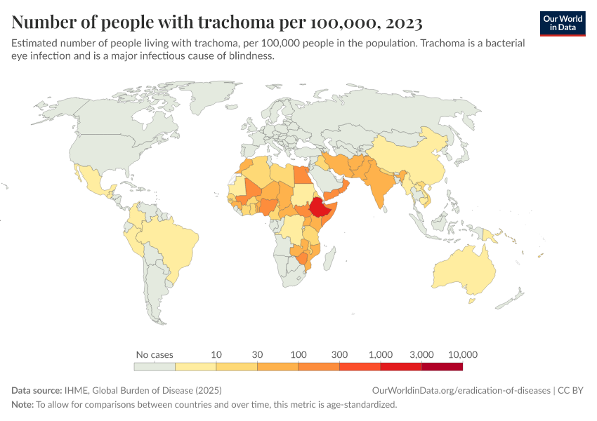 People living with trachoma - Our World in Data
