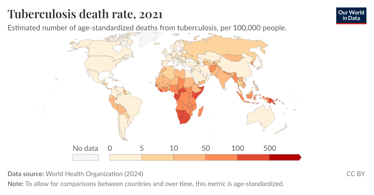 Tuberculosis death rate - Our World in Data