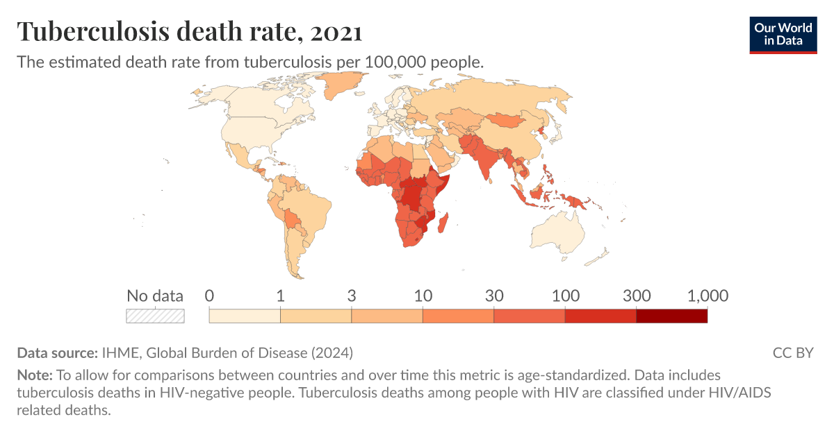 Tuberculosis death rate - Our World in Data
