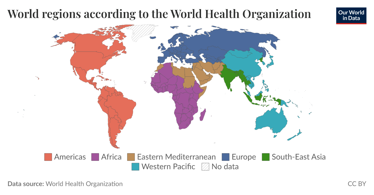 World regions according to the World Health Organization - Our World in ...